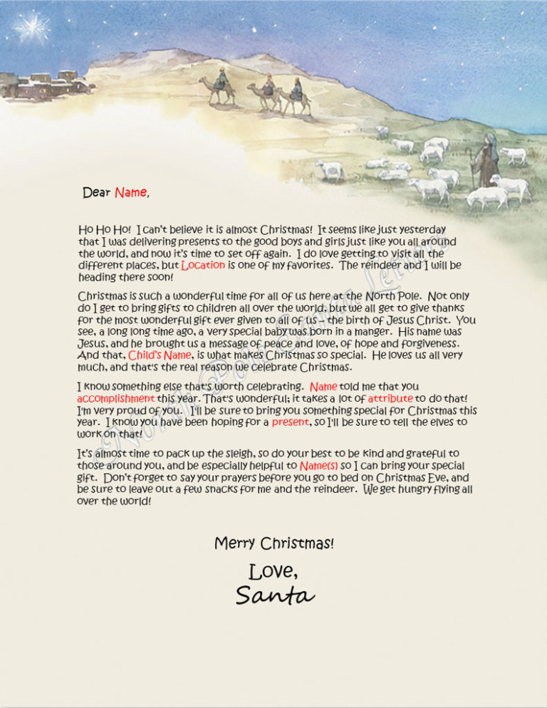 The Birth of Jesus - North Pole Santa Letters