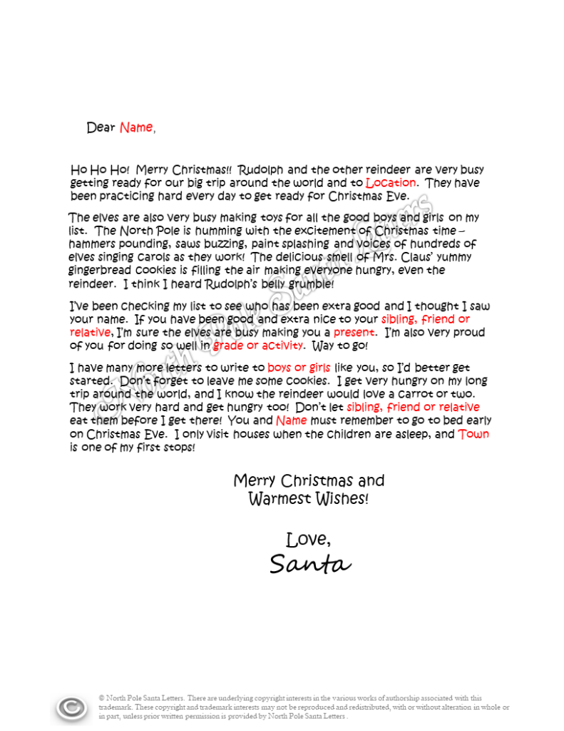 The North Pole - North Pole Santa Letters